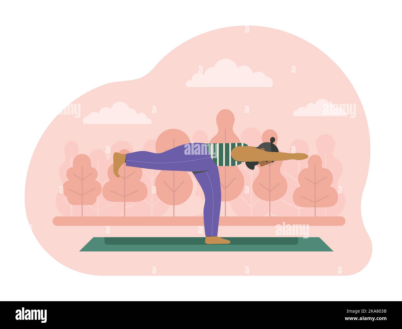 People doing yoga exercise Stock Vector Images - Alamy