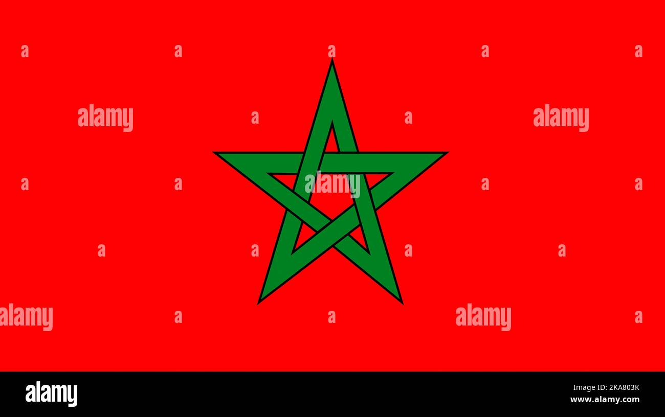 Morocco. Flag of Morocco. Horizontal design. llustration of the flag of ...