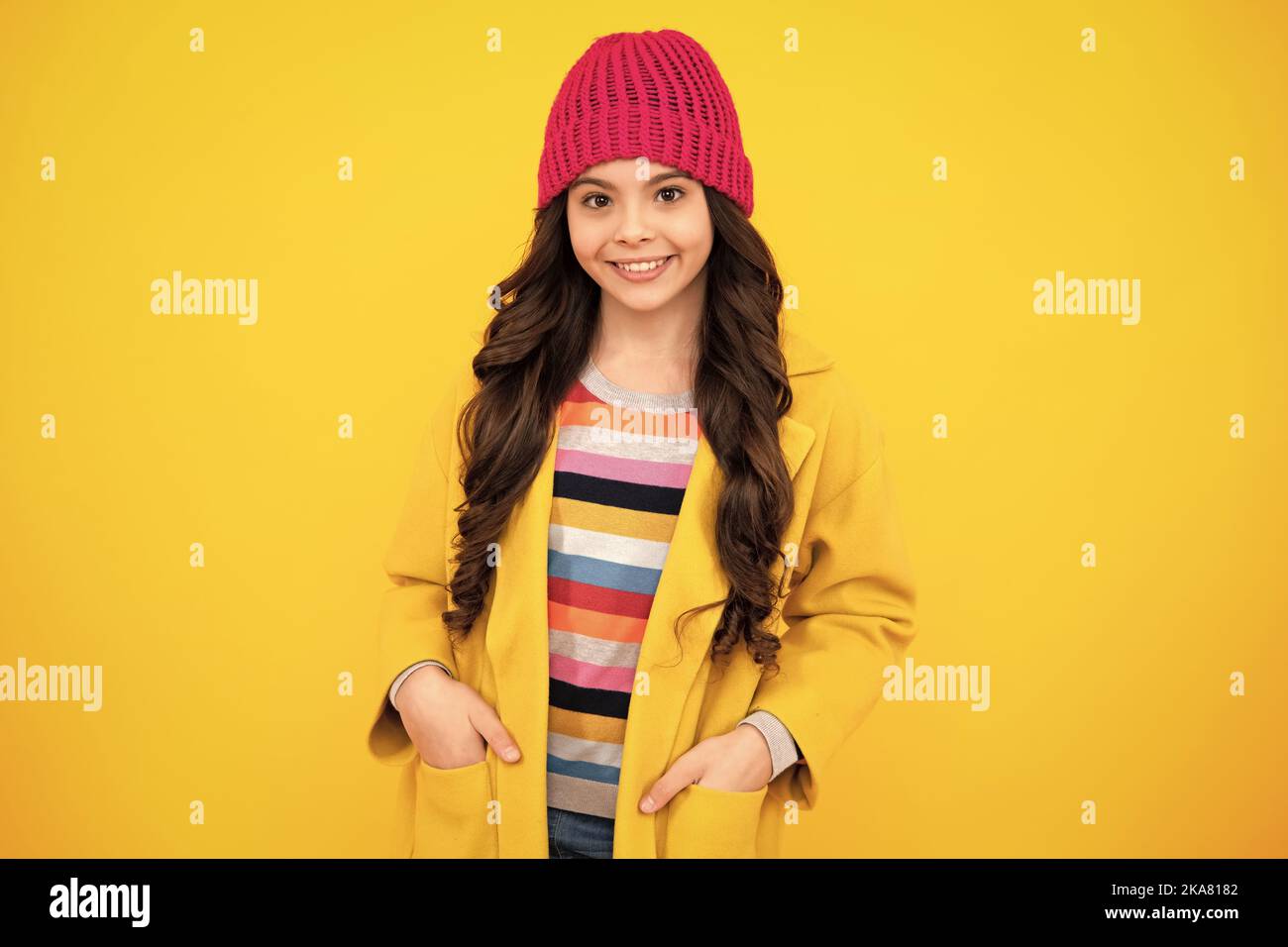 Happy teenager, positive and smiling emotions of teen girl. Emotional ...