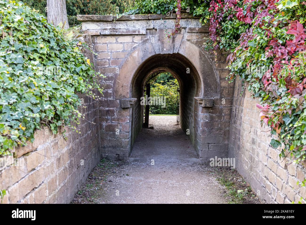 Tunnel to Eagle Pond, Newstead Abbey, Nottinghamshire, England, UK ...