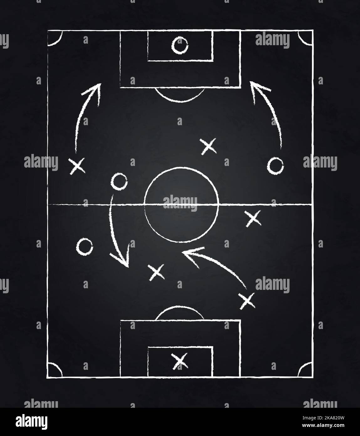 Dark board background with football tactics - Vector illustration Stock ...