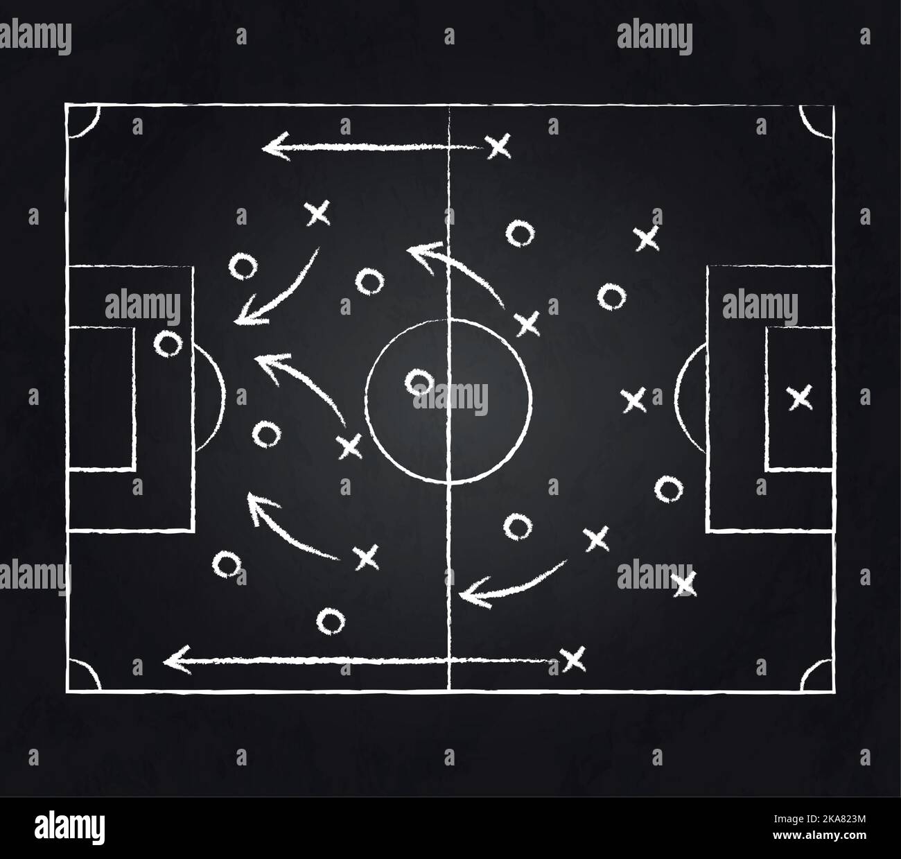 Dark board background with football tactics - Vector illustration Stock ...