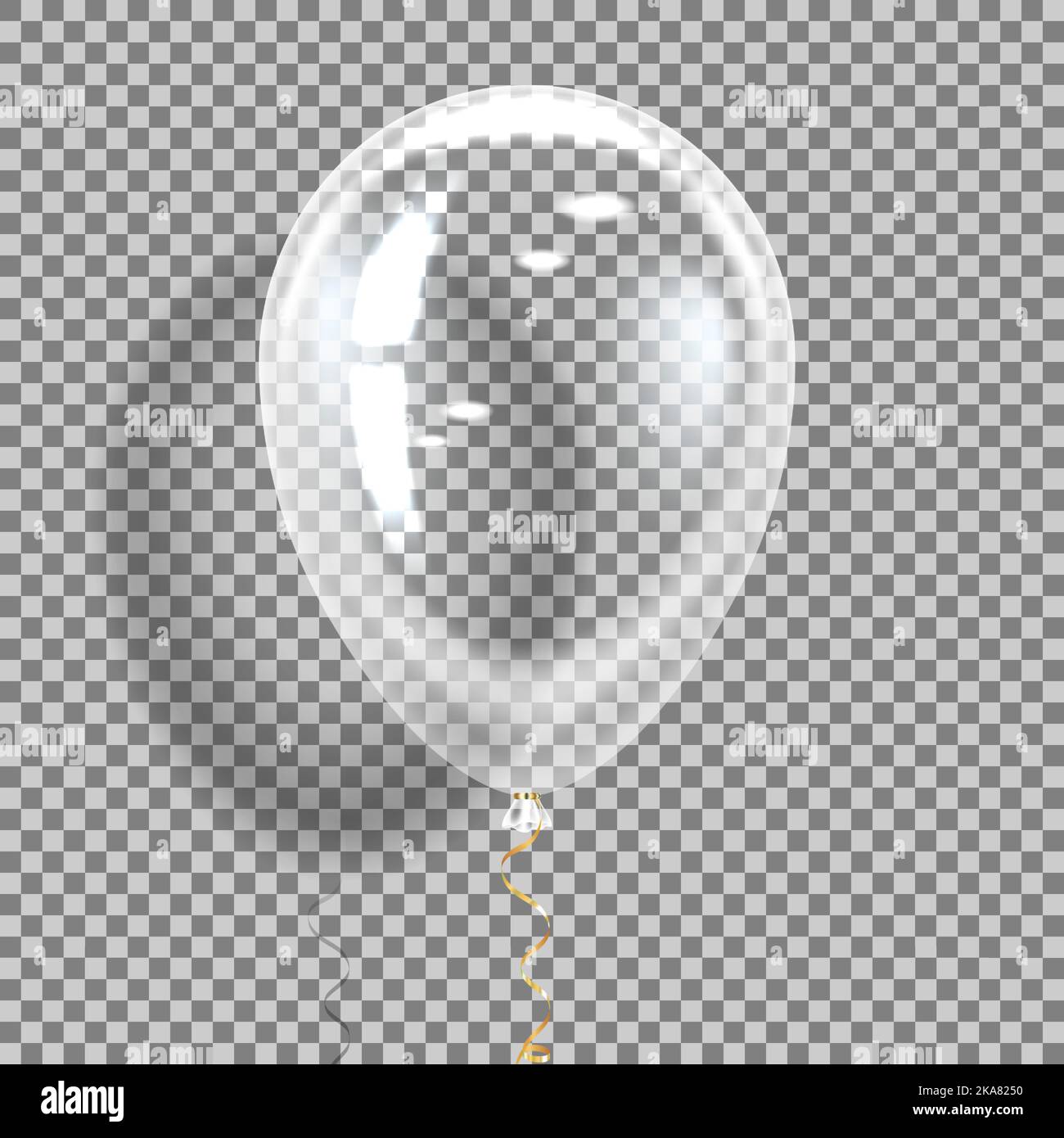 Realistic transparent balloon on a transparent background with a shadow ...