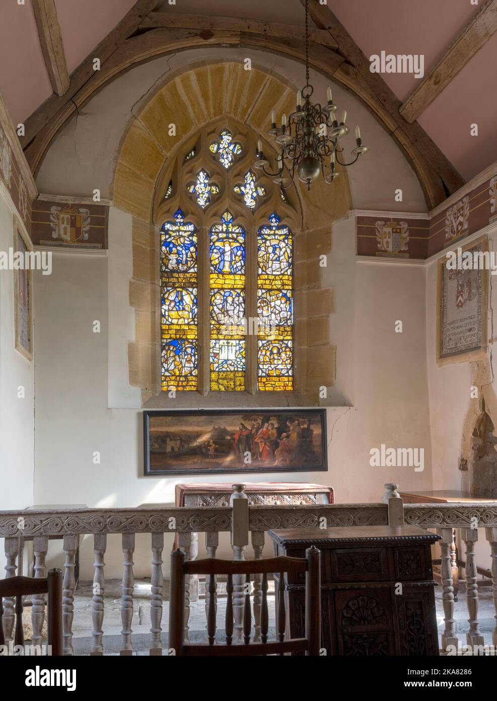 Lytes Cary Manor, Somerton, Somerset, England, UK - interior view of ...