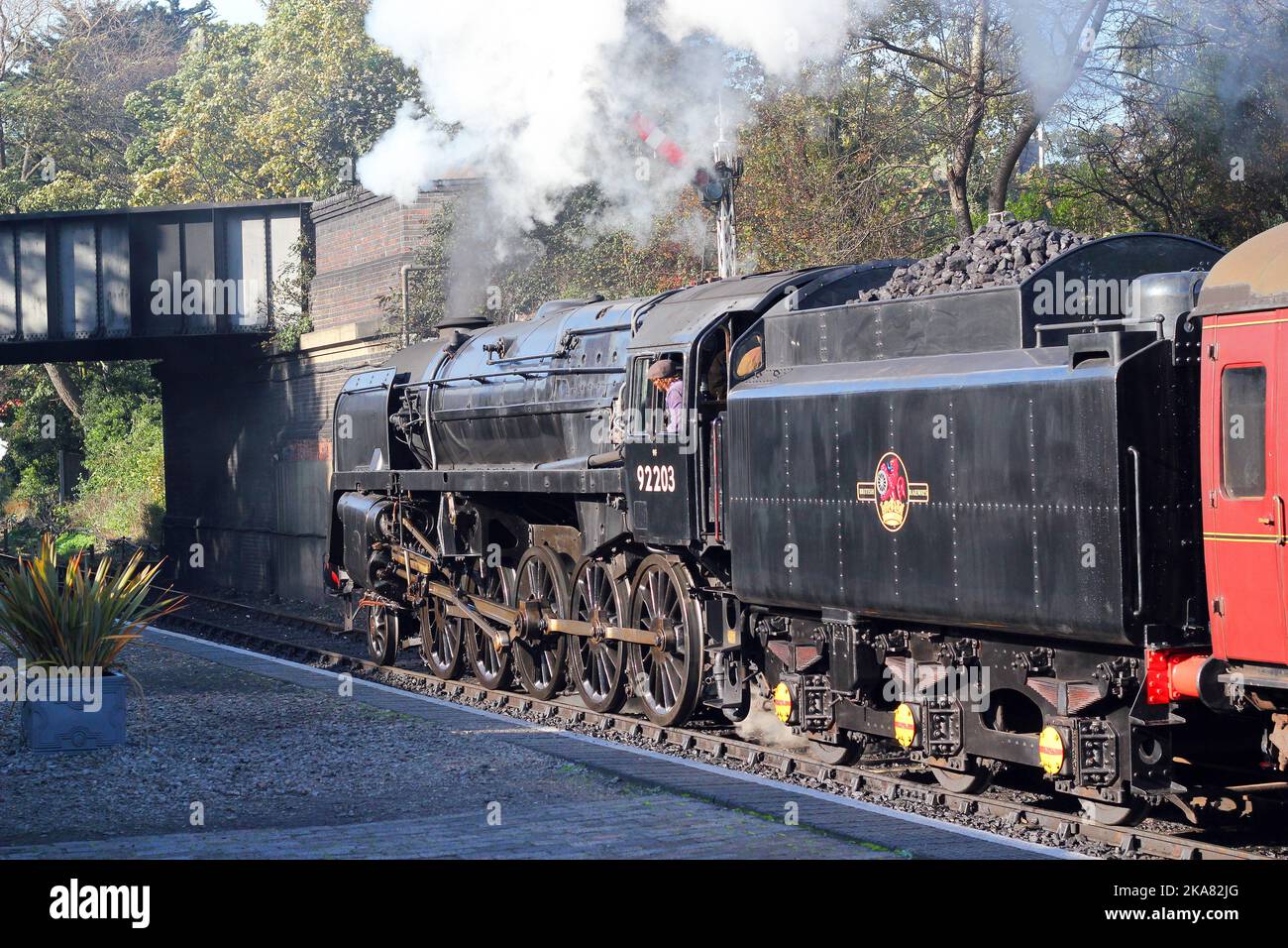 Old steam train in Sherringham, Norfolk, United Kingdom. Tourists can ...
