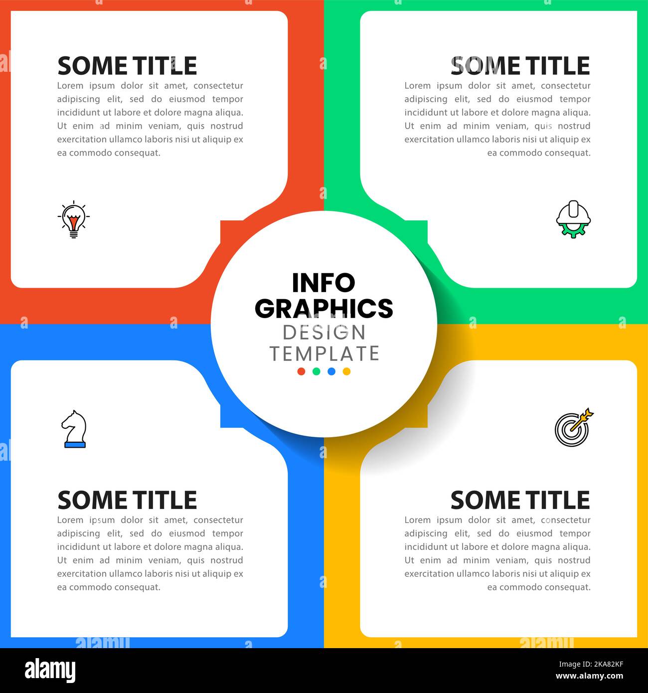 Infographic template with icons and 4 options or steps. Rectangle. Can ...