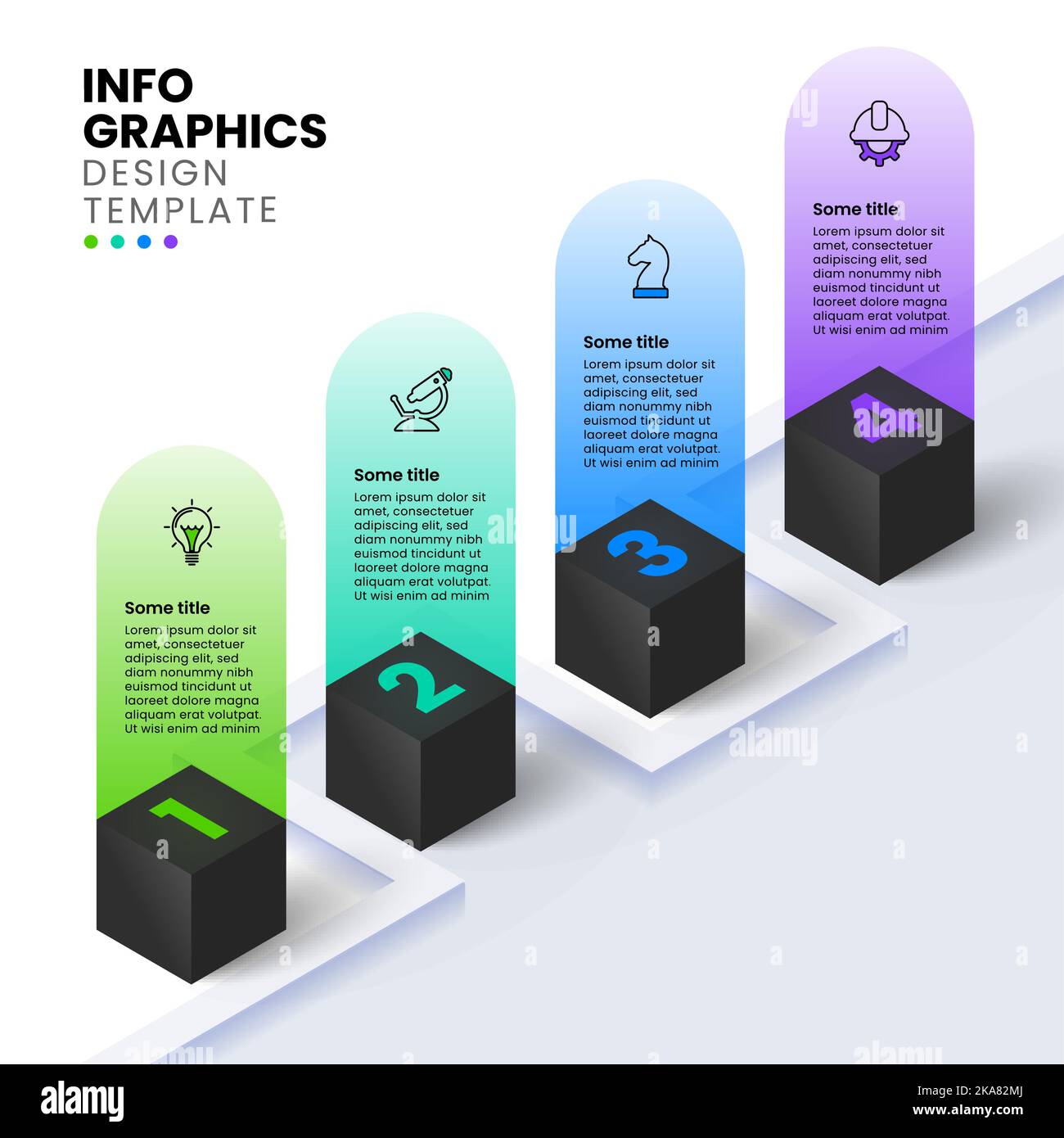 Infographic template with icons and 4 options or steps. 3d cubes. Can ...