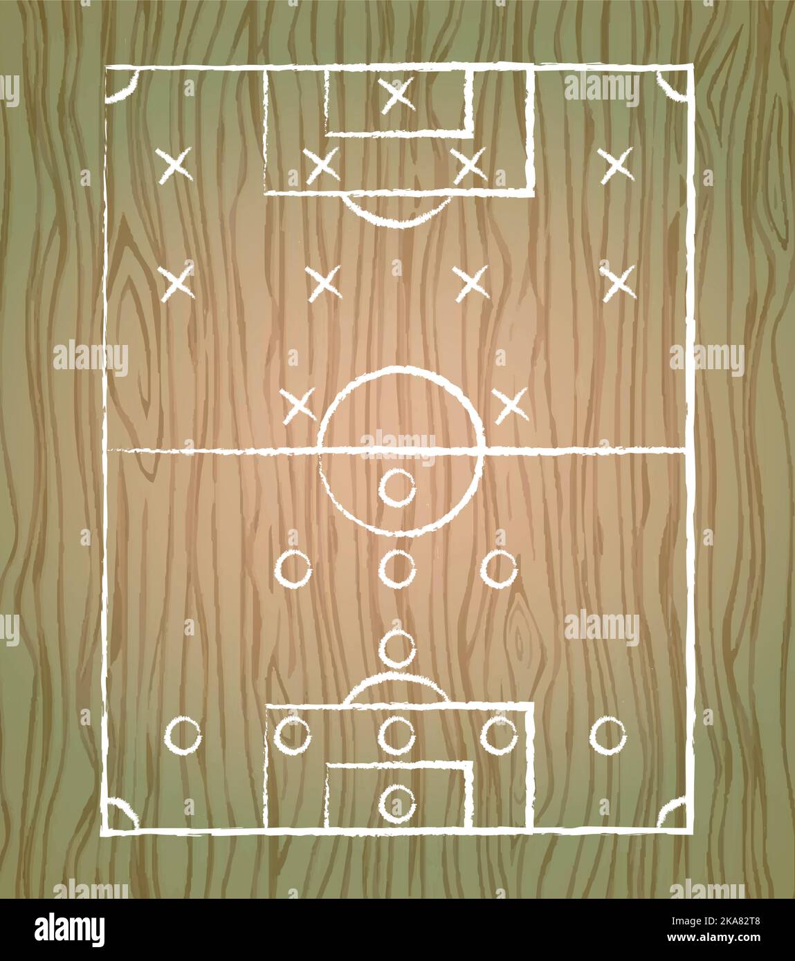 Chalkboard background with drawn official football markings on light ...