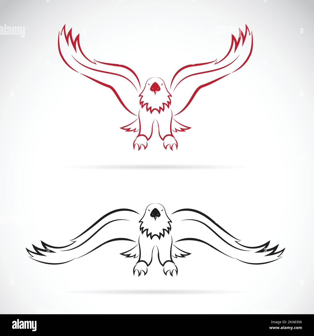 Vector image of an eagle on white background. Easy editable layered ...