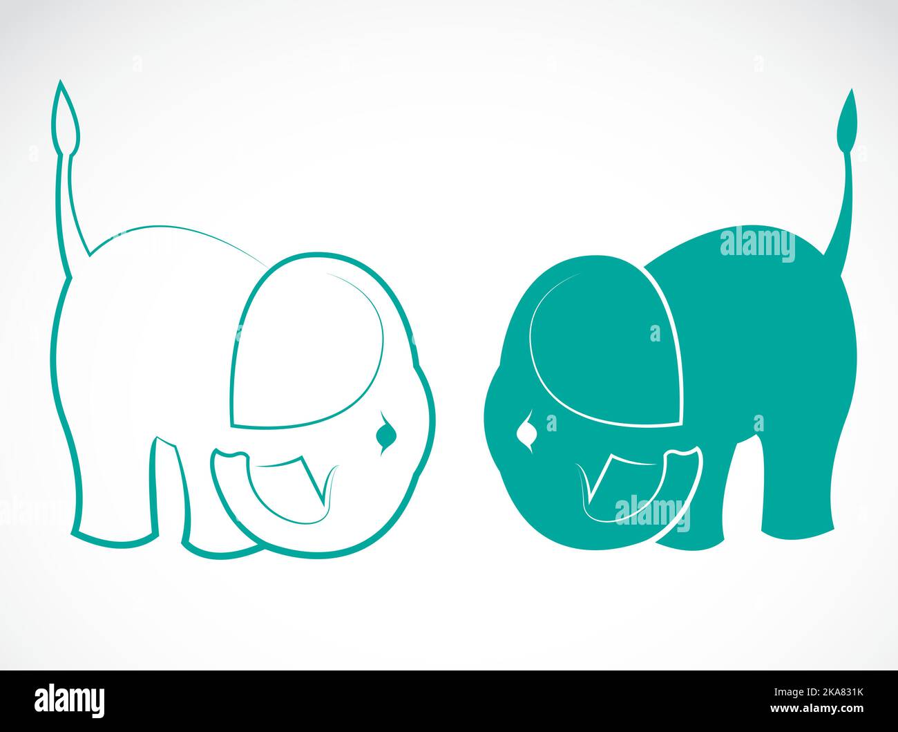 Vector image of an elephant on a white background. Easy editable ...