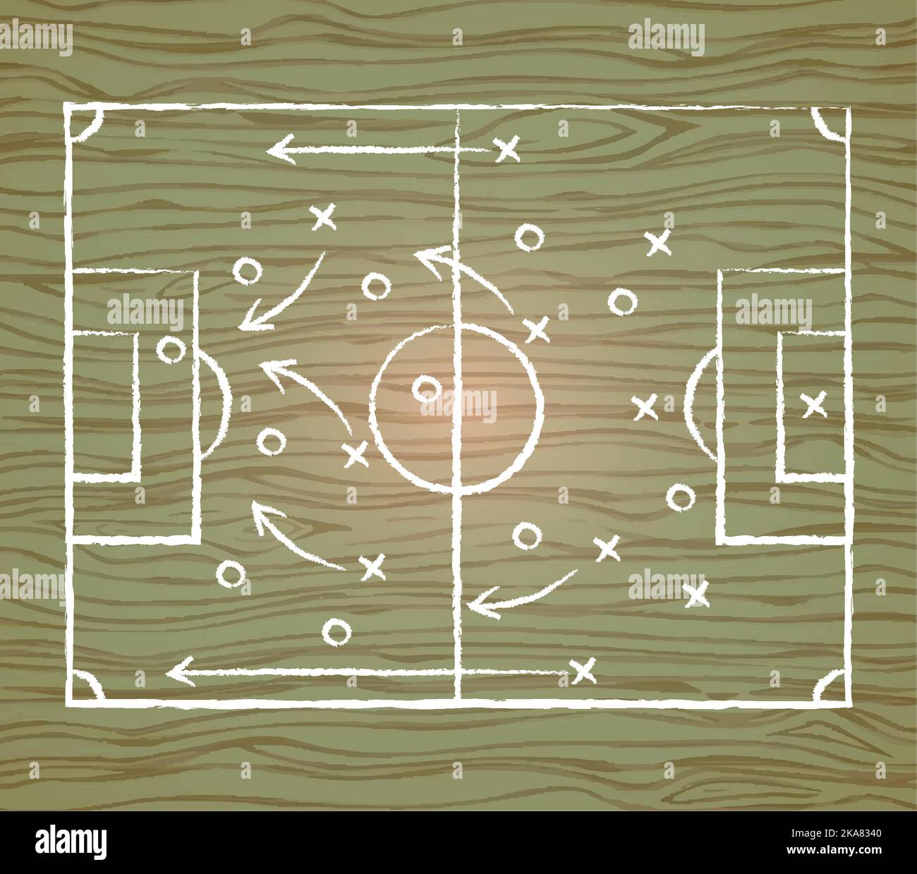 Chalkboard background with drawn official football markings on light ...