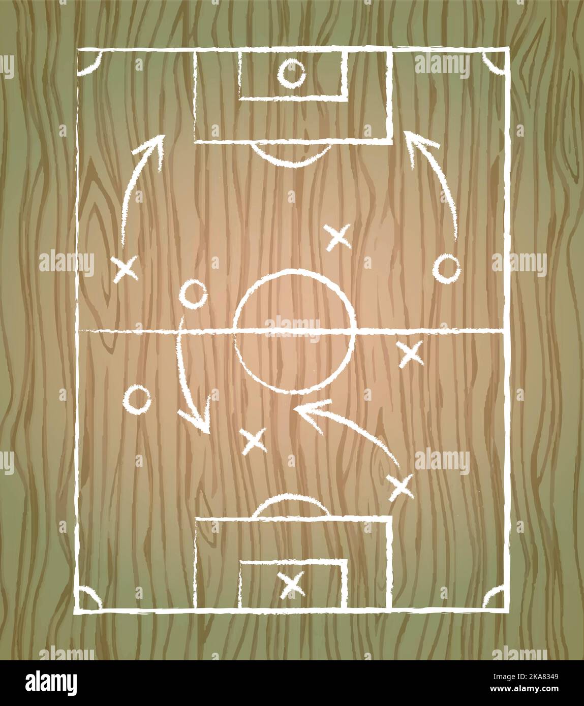 Chalkboard background with drawn official football markings on light ...