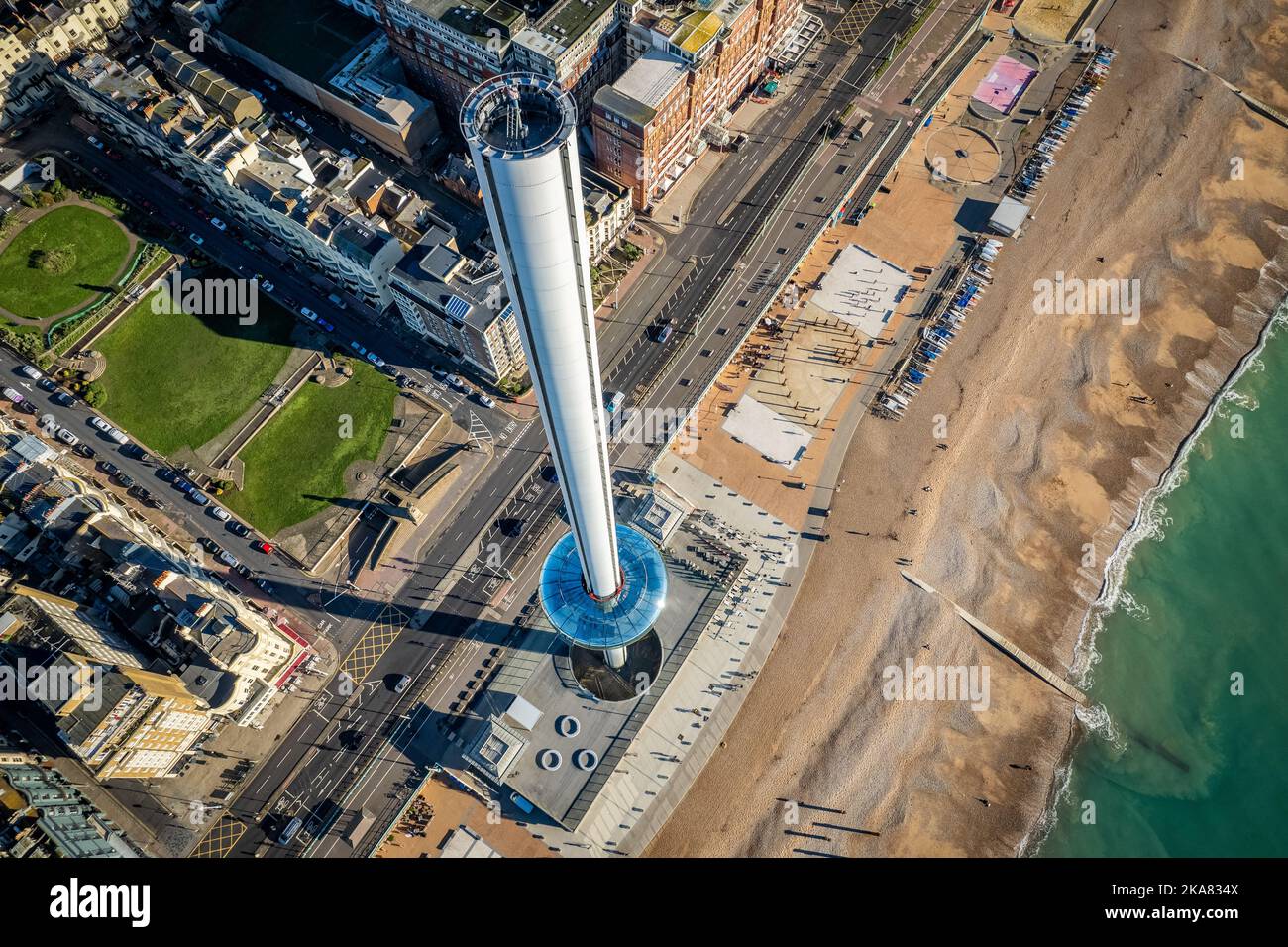 The high angle shot of Brighton observation tower. England, United ...