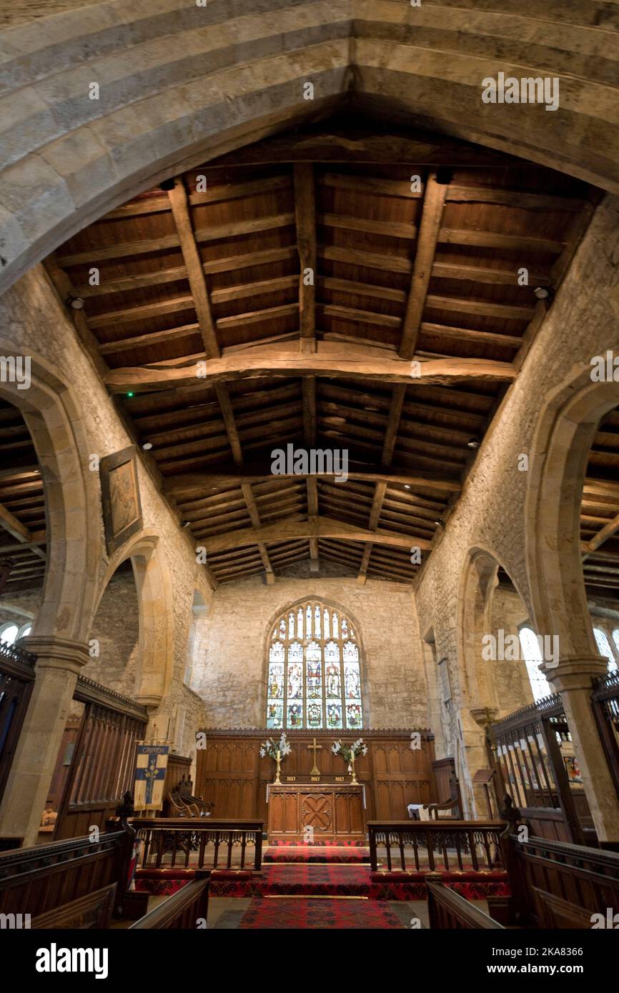 Inside the church of St Andrew in Grinton, North Yorkshire, England ...