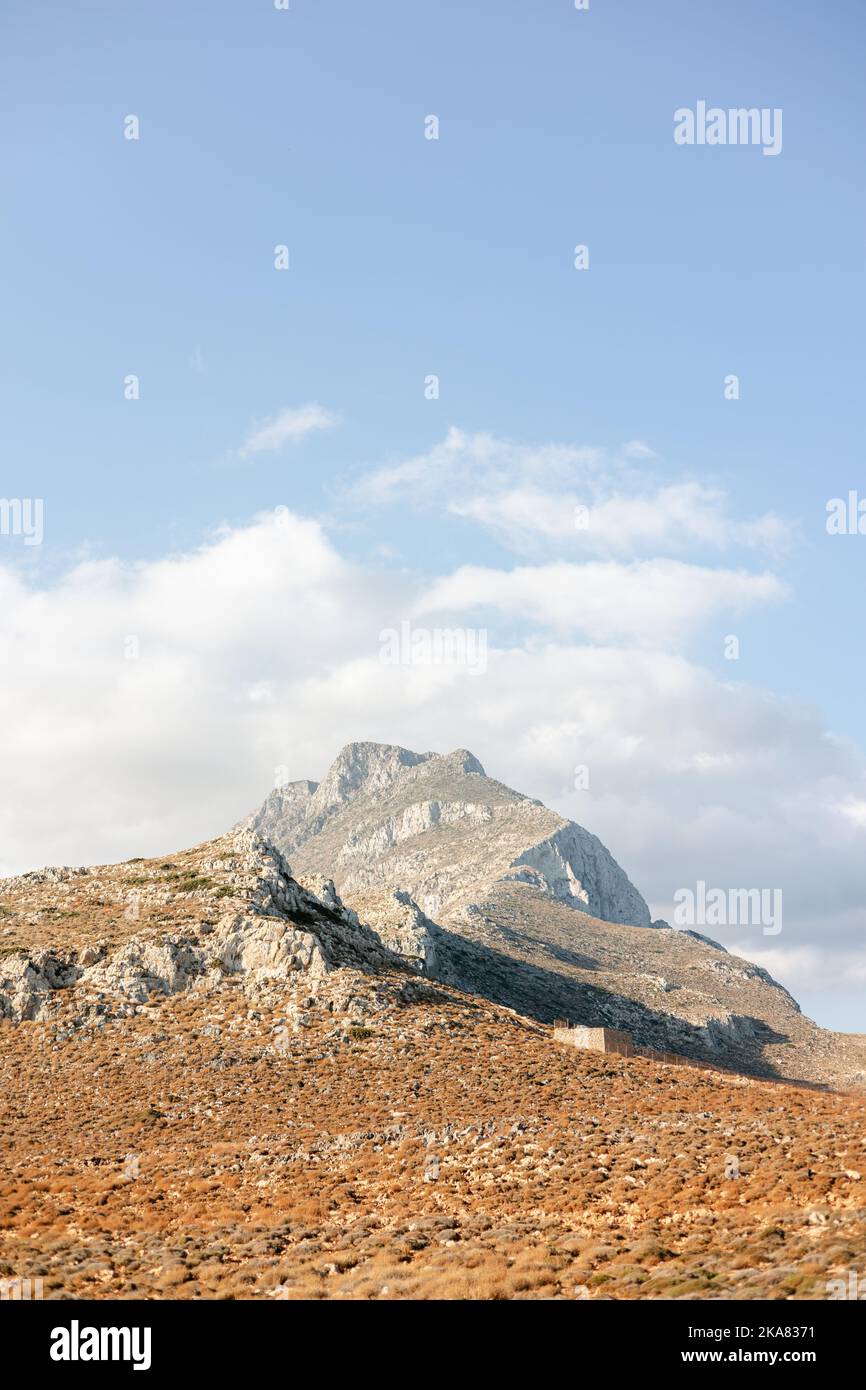 scenic Mountain View at elafonissi beach in Crete greece Stock Photo ...