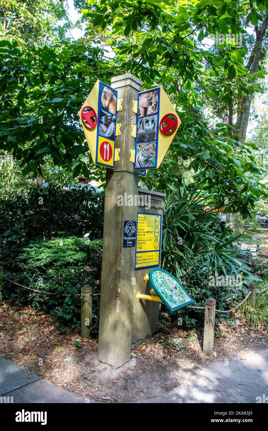 Atlanta USA 8th Oct 2022: The Guide board in zoo Atlanta Georgia, which ...