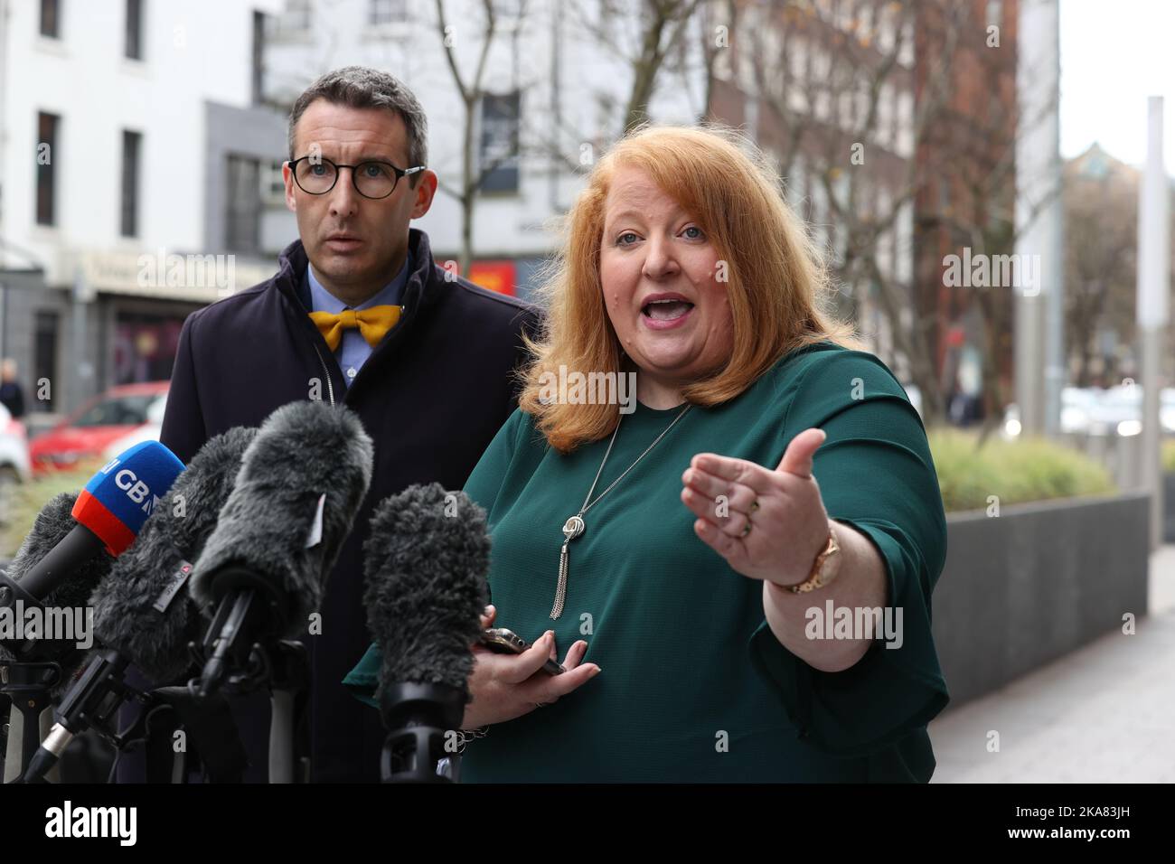 Alliance leader Naomi Long, with party colleague Andrew Muir MLA ...