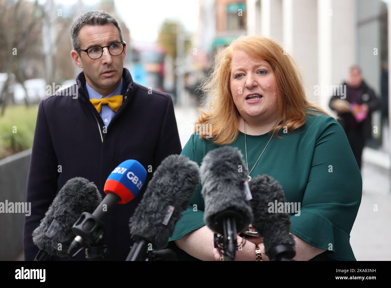 Alliance leader Naomi Long, with party colleague Andrew Muir MLA ...