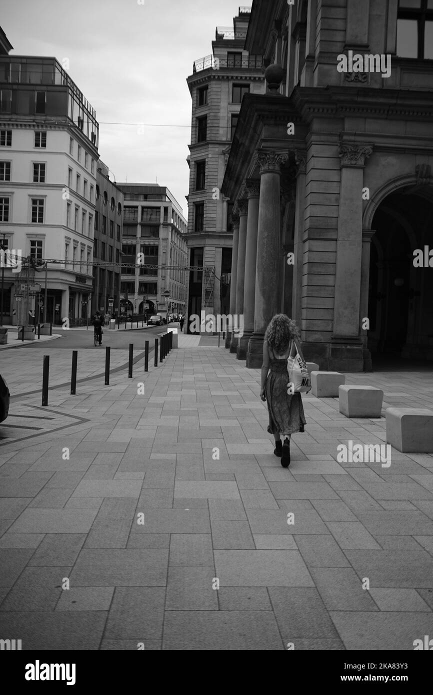 Girl adult walking Black and White Stock Photos & Images - Alamy