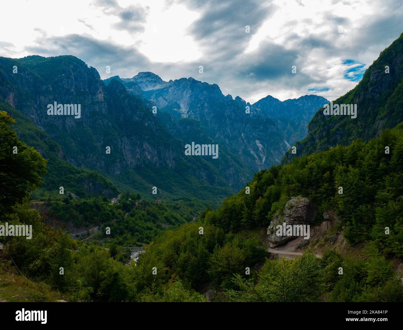 Mountains in Theth valley in Albania Stock Photo - Alamy