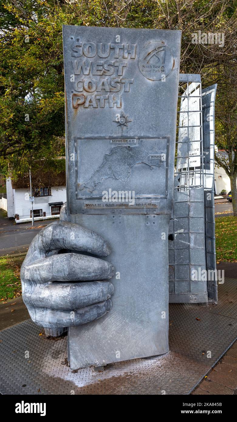 Hands that Hold a Map sculpture in Minehead that marks the start of the ...
