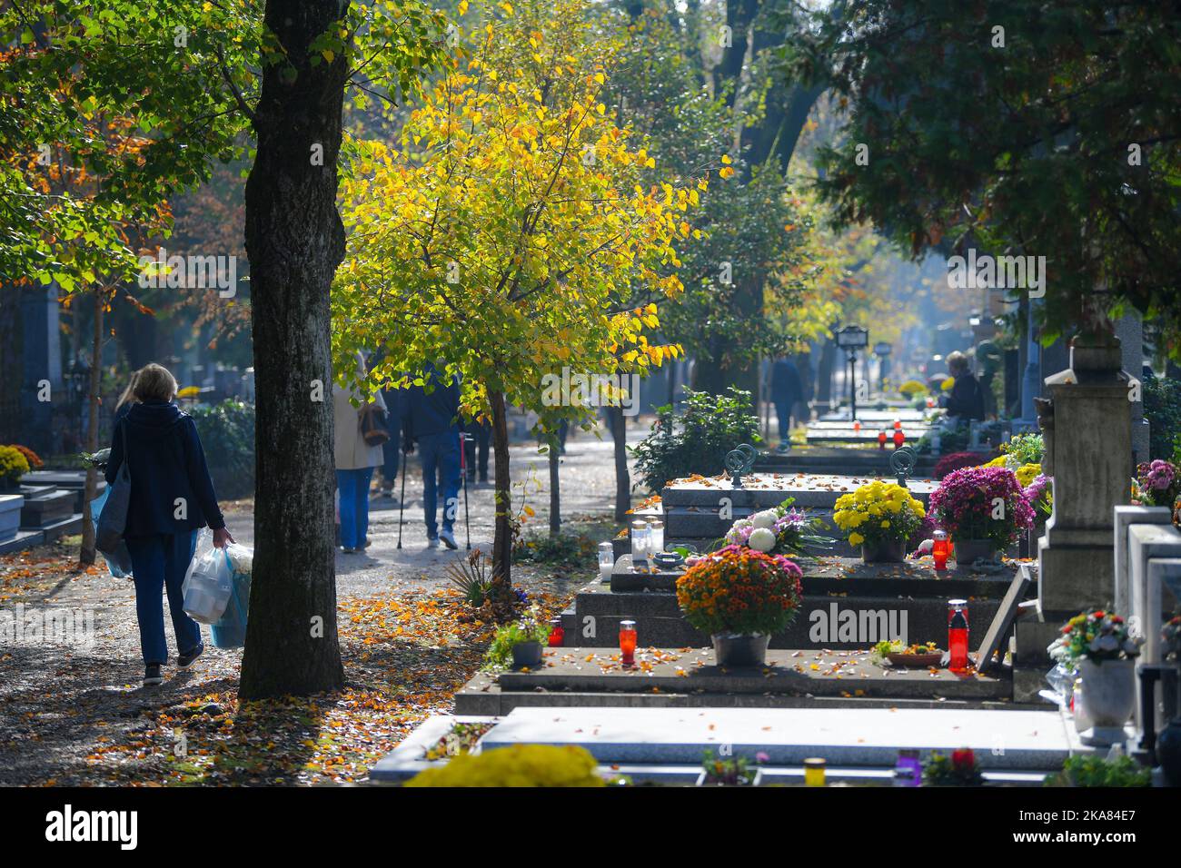 Zagreb, Croatia. 01st Nov, 2022. People visit a relatives graves during ...