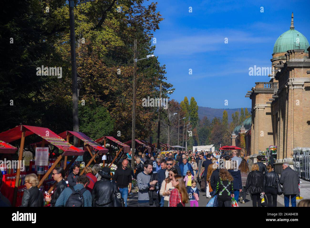 Zagreb, Croatia. 01st Nov, 2022. People visit a relatives graves during ...