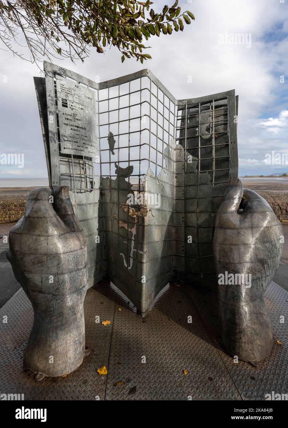 Hands that Hold a Map sculpture in Minehead that marks the start of the ...