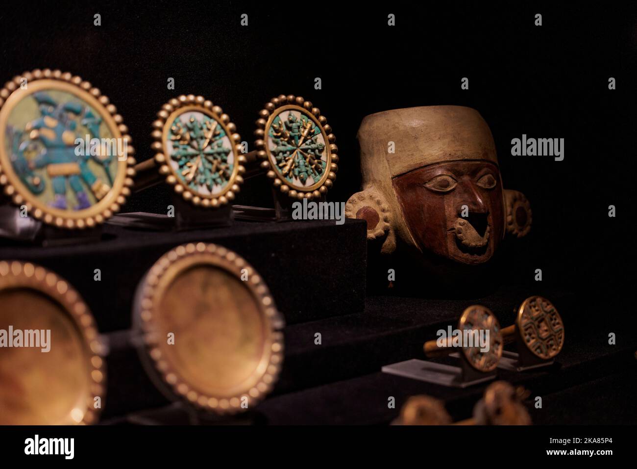 The ancient Peruvian metalwork and pottery at the Larco Museum in Lima ...