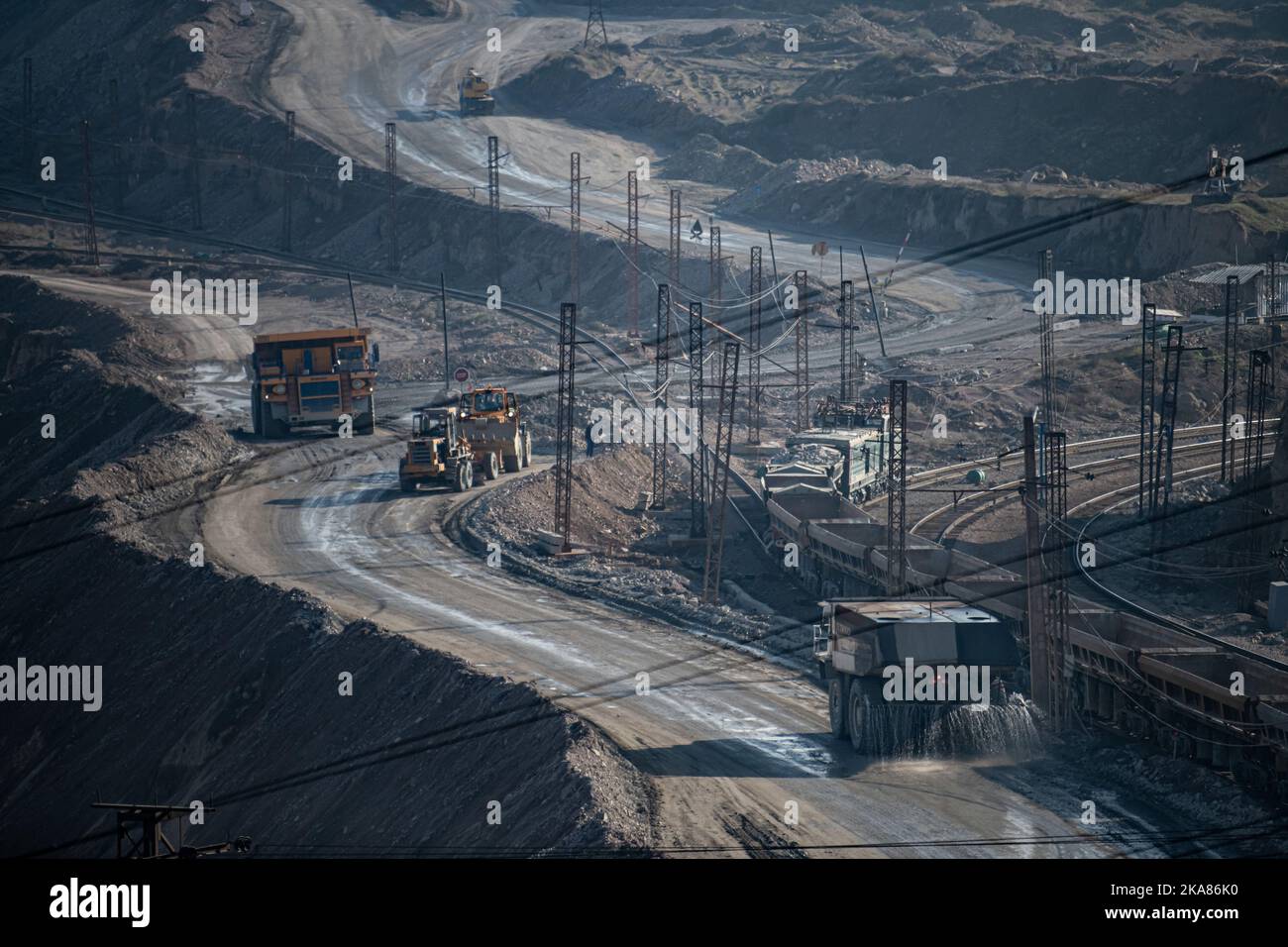 Almalyk, Uzbekistan. 01st Nov, 2022. Machines running at the Almalyk ...