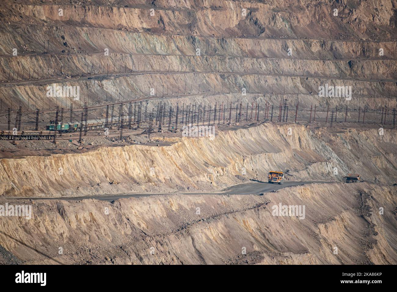 Almalyk, Uzbekistan. 01st Nov, 2022. A dump truck drives at the Almalyk ...
