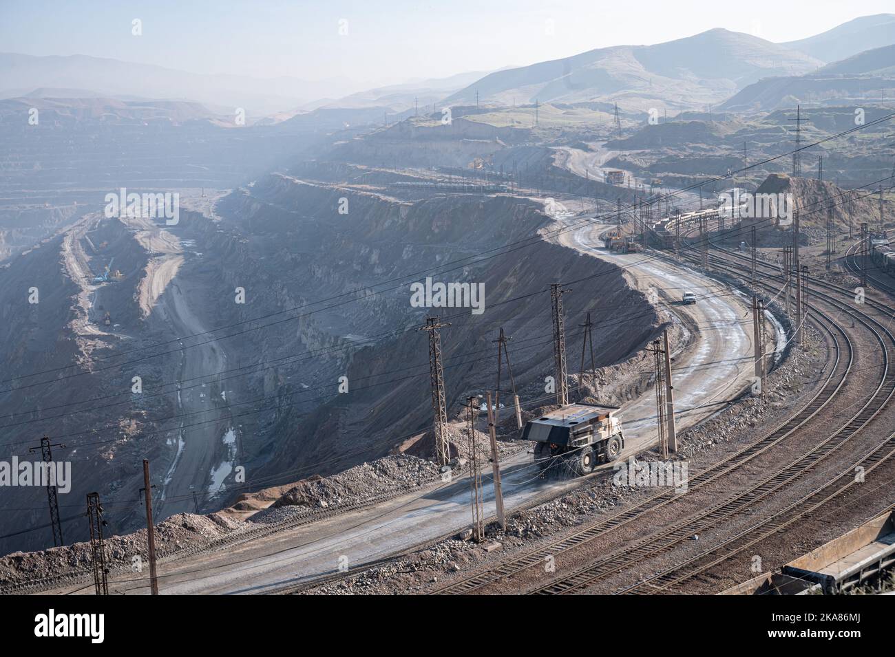 Almalyk, Uzbekistan. 01st Nov, 2022. Machines running at the Almalyk ...