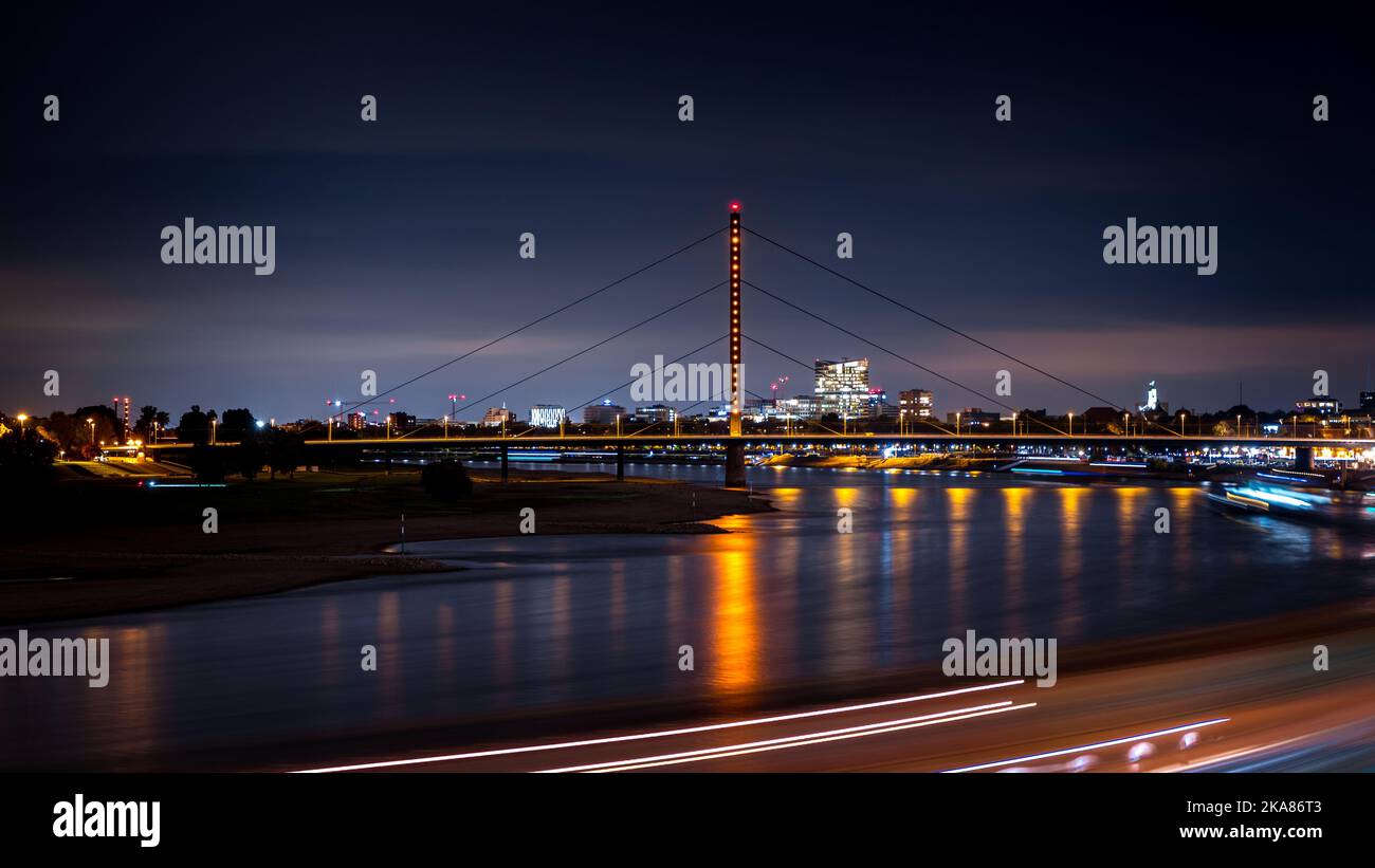 A beautiful night scene of Dusseldorf, Germany Stock Photo - Alamy