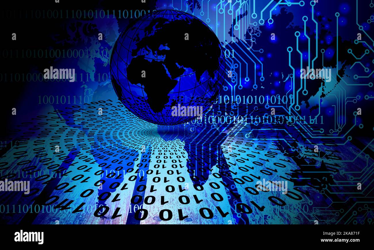 Abstract futuristic globe cogs technology background concept.Speed ...