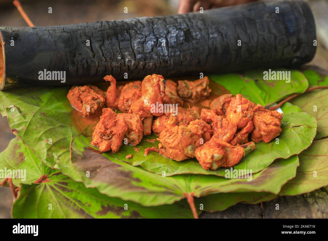 araku famous bamboo chicken ,bamboo biryani Stock Photo - Alamy