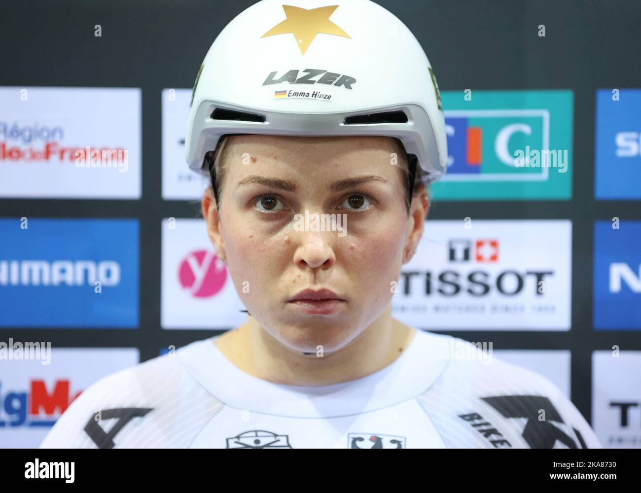 Emma Hinze from Germany at the 2022 UCI Track Cycling World ...