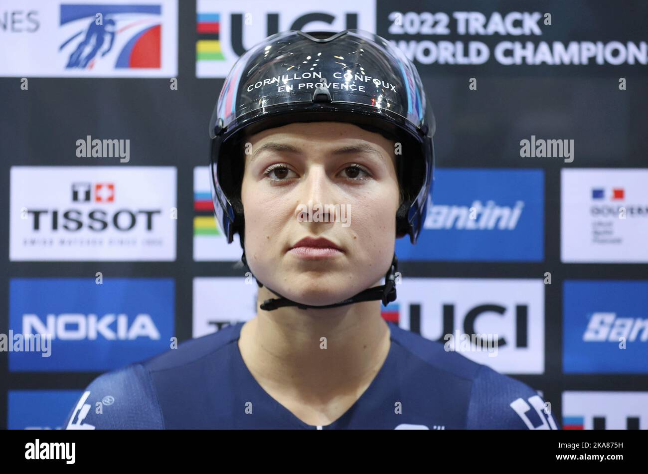 Mathilde Gros from France at the 2022 UCI Track Cycling World ...