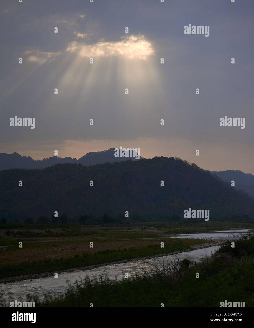 India corbett national park sunrise hi-res stock photography and images ...