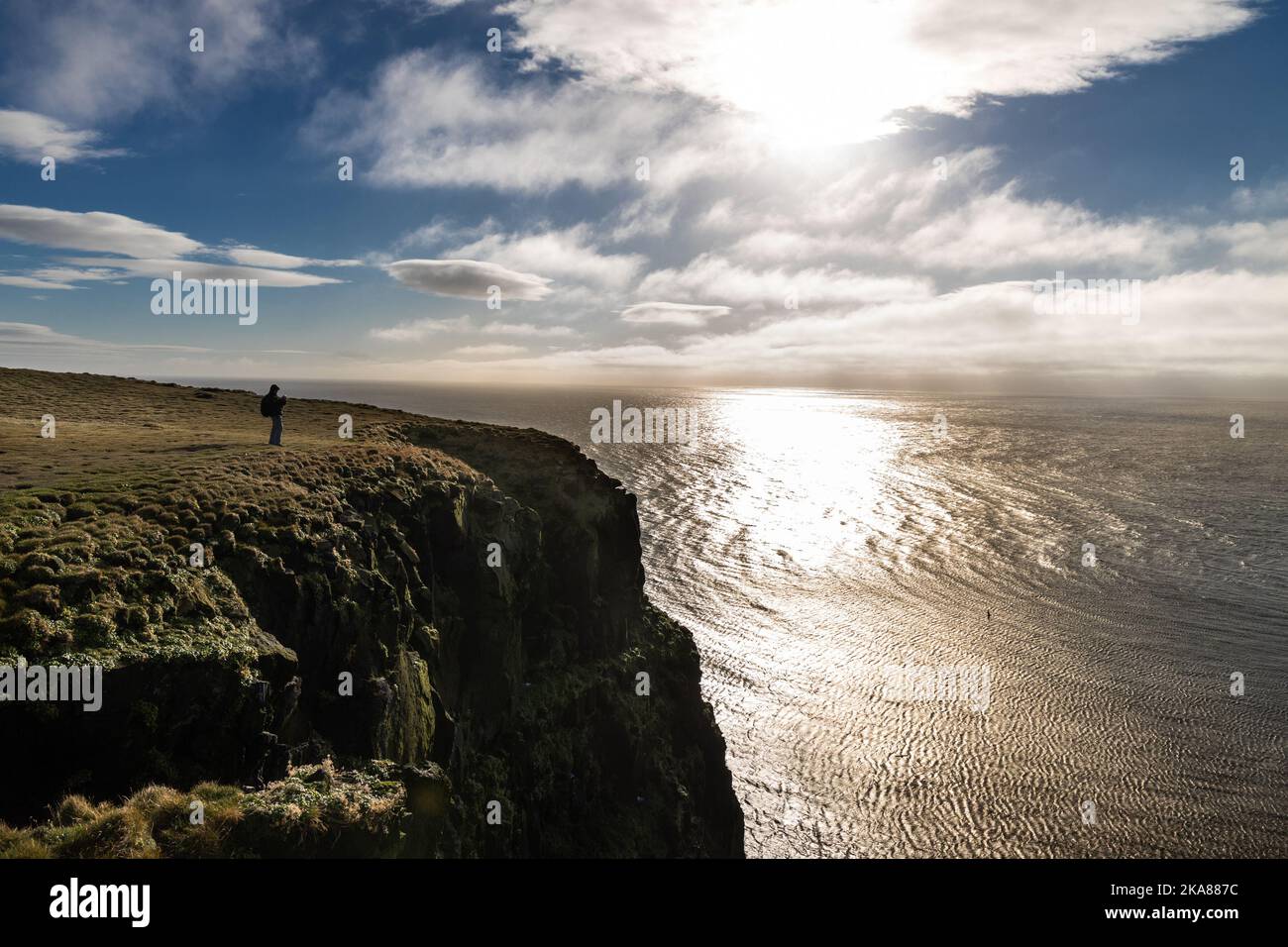 Silhouettte view of Latrabjarg, popular scenic destination in ...