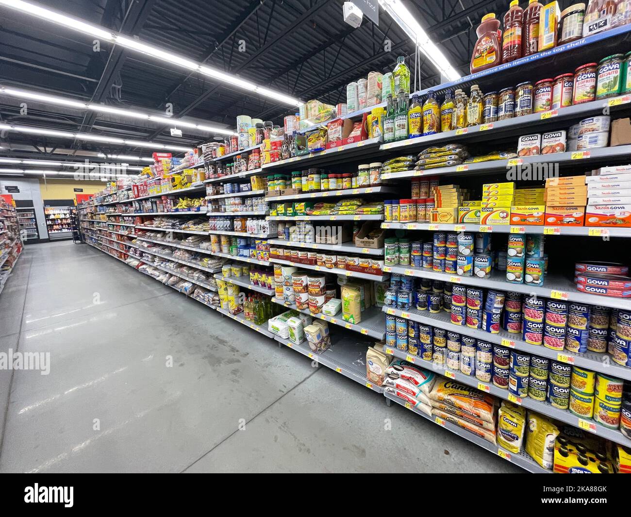Grovetown, Ga USA - 04 21 22: Walmart retail store interior Hispanic ...