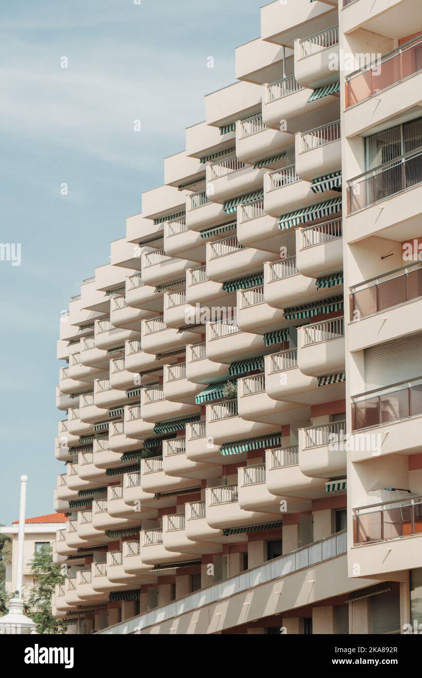 A vertical shot of a building located in Saint Raphael, south of France ...