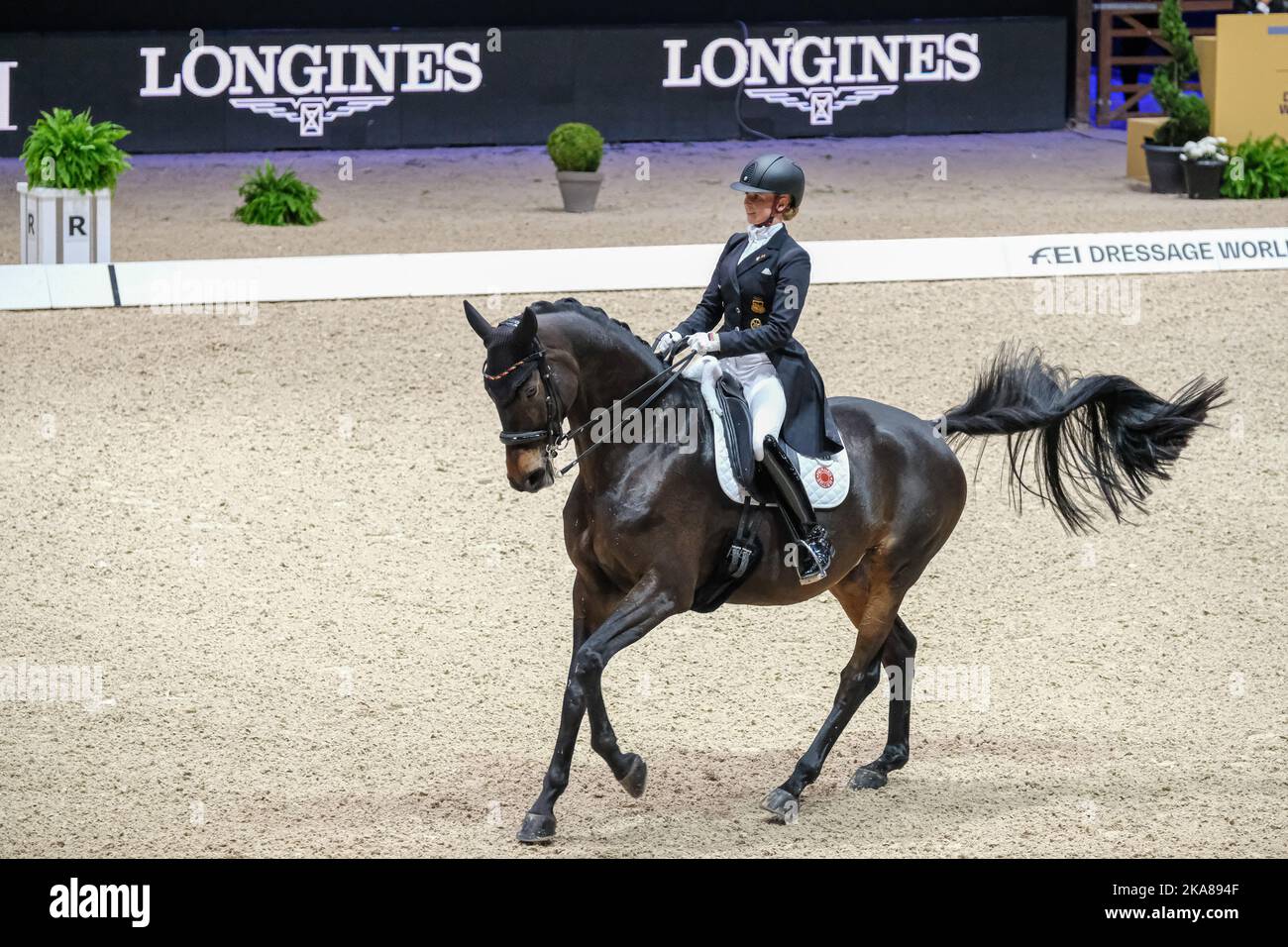 France, Lyon, 2022-10-28. The German rider Jessica Von Bredow Werndl ...