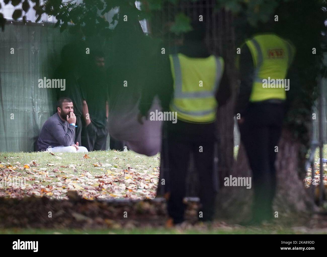 People thought to be migrants inside the Manston immigration short-term ...