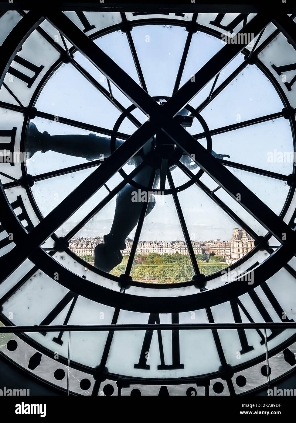 A vertical shot of the cityscape of Paris, France from inside of a huge ...