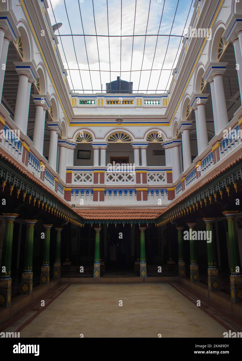 A vertical shot of the Chettinad Maharaja's Palace in India Stock Photo ...