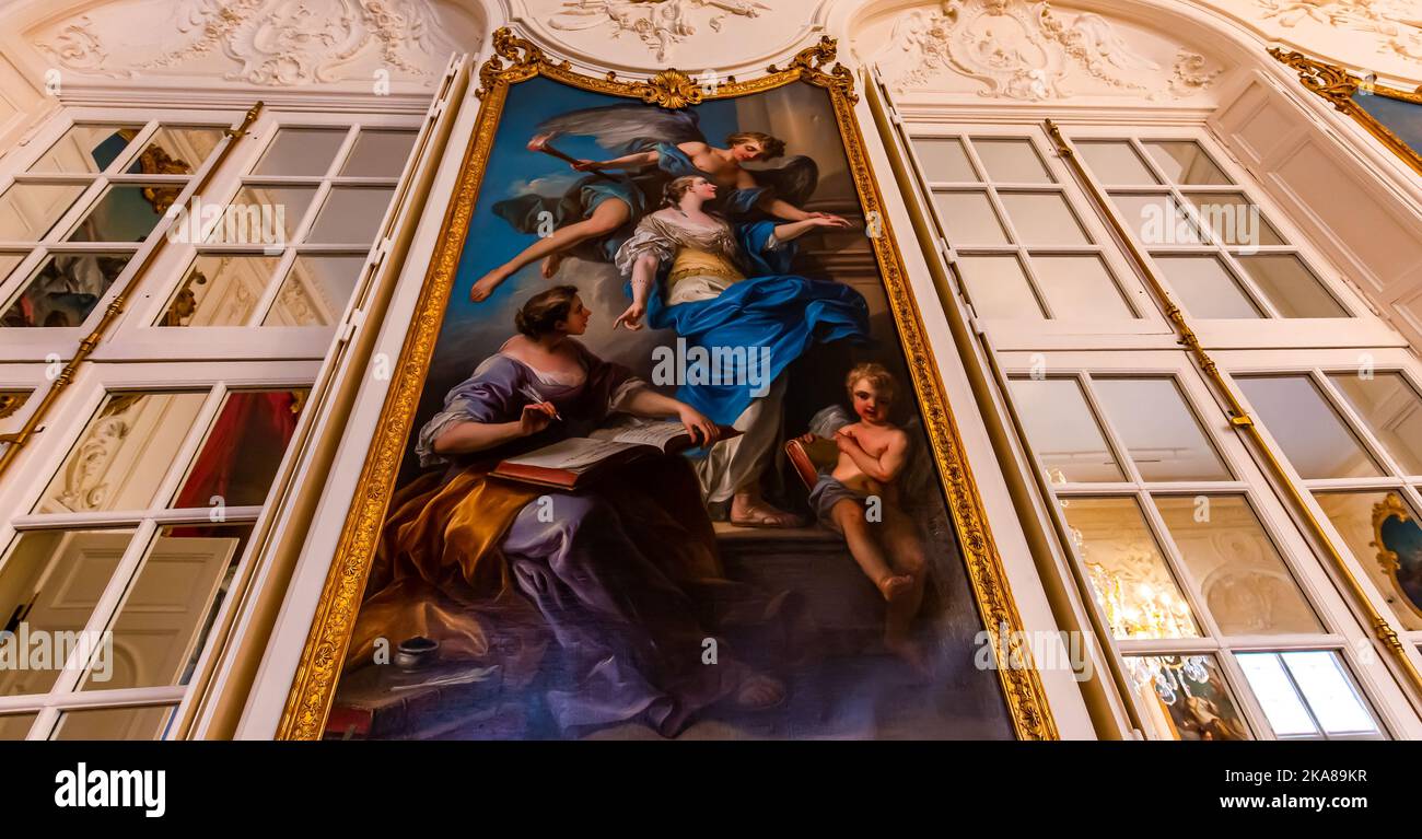 PARIS, FRANCE, OCTOBER 20, 2022 : decors of National Library, Richelieu ...