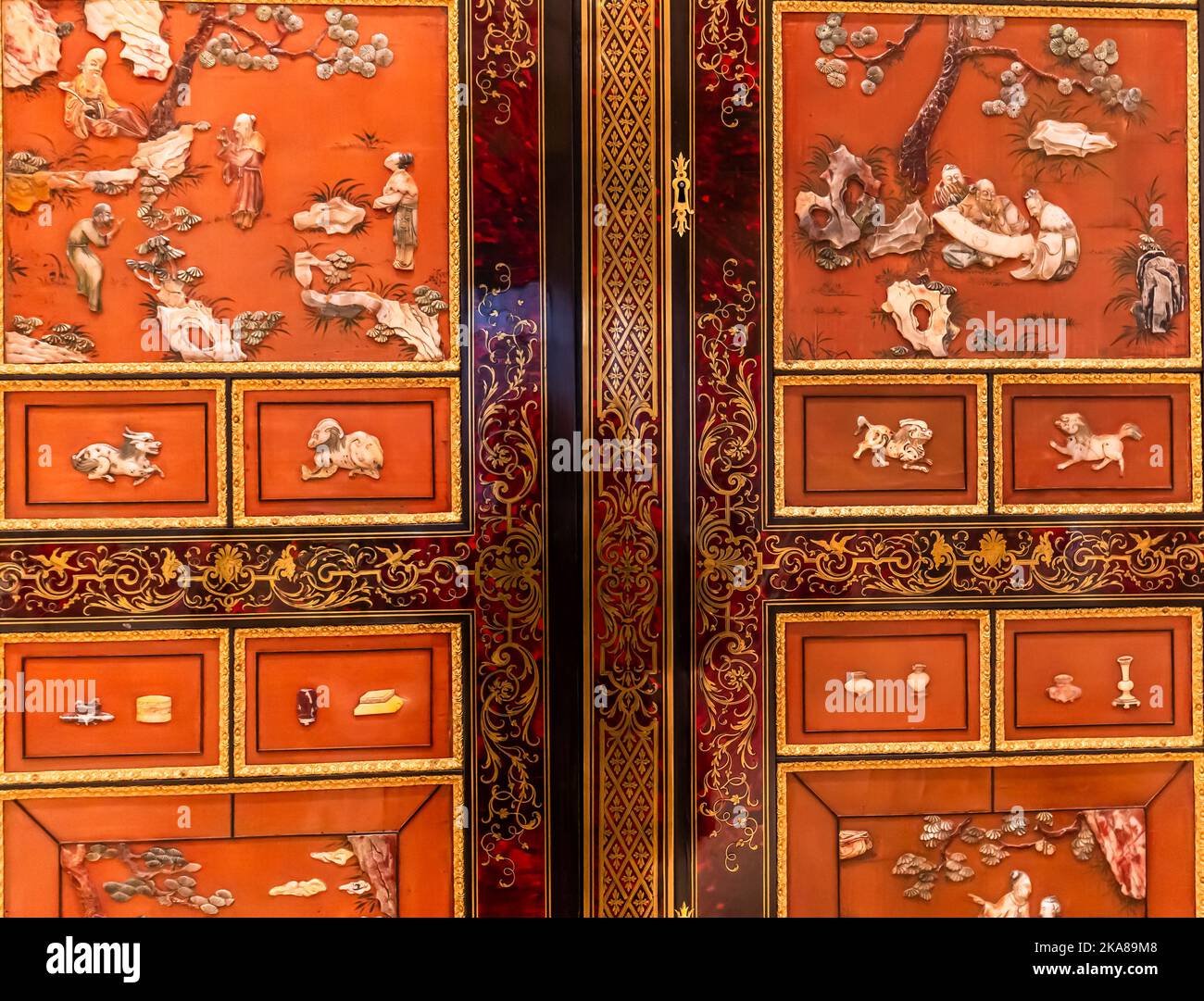 PARIS, FRANCE, OCTOBER 20, 2022 : decors of National Library, Richelieu ...