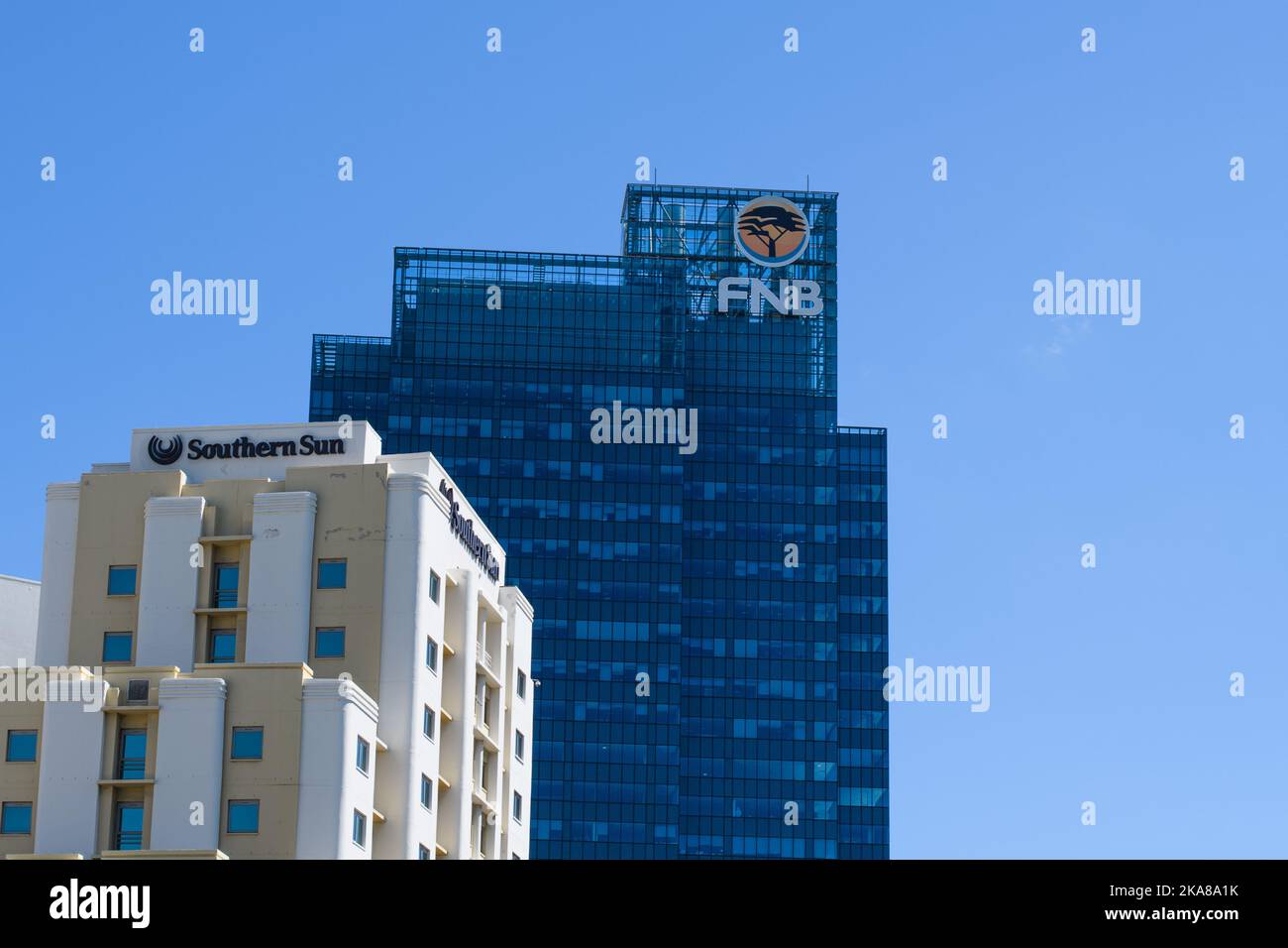 A scenic shot of the FNB building located in Cape Town, South Africa ... A scenic shot of the FNB building located in Cape Town, South Africa ...