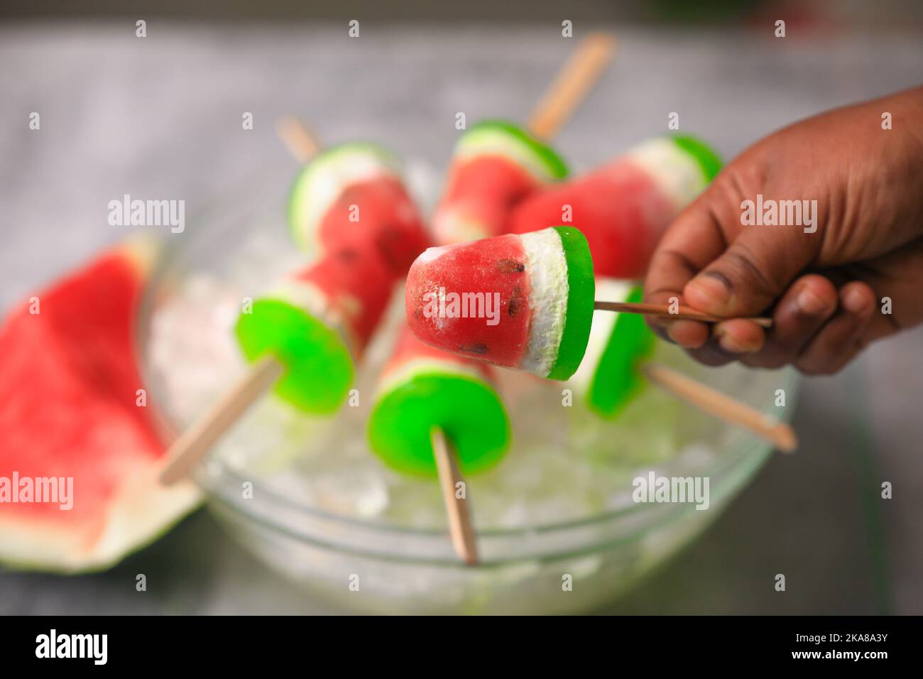 watermelon popsicle, summer popsicles with fruits Stock Photo - Alamy