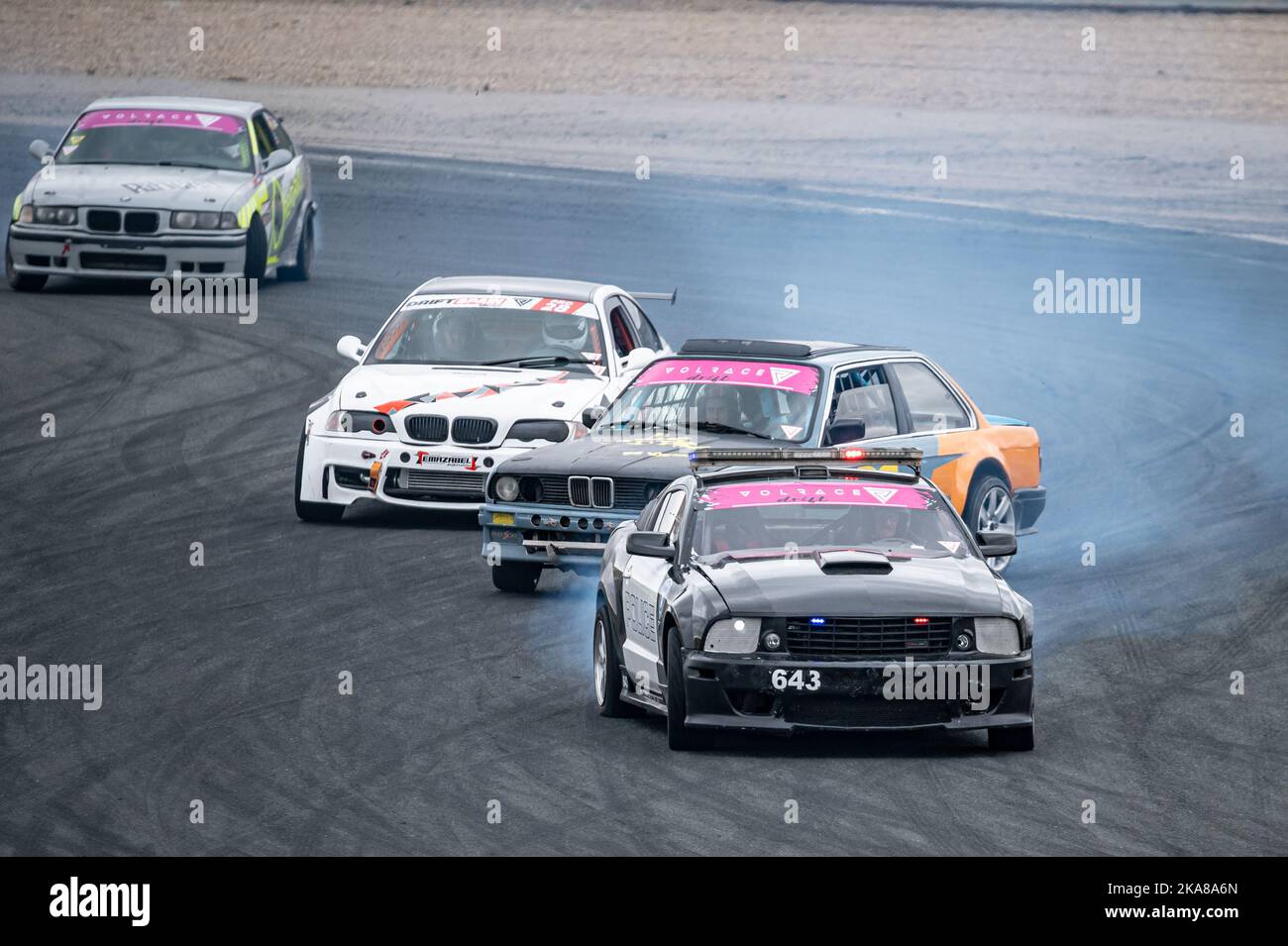 Ford Mustang drifting on the race track Stock Photo - Alamy